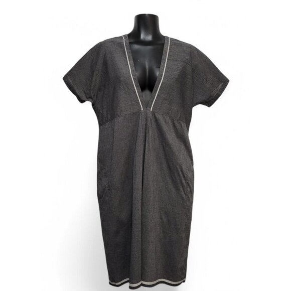 Injiri | Dresses | Injiri Plunge Caftan Dress Hand Woven Lagenlook Midi ...